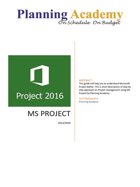 ms project by planning academy pdf project management spreadsheet
