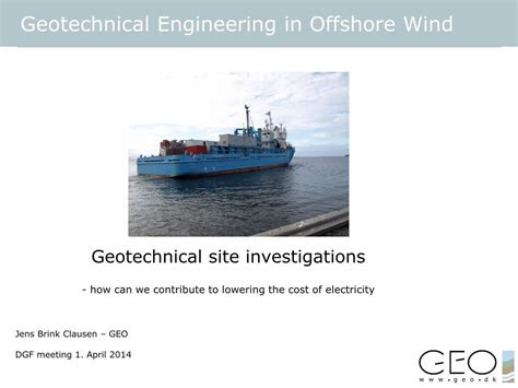 Pdf Geotechnical Engineering In Offshore Wind · Geotechnical Site Investigations How Can We