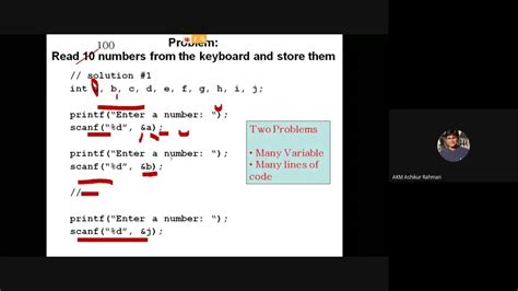Array 1d Why Array C Programming Youtube