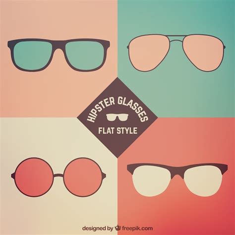 Premium Vector Hipster Glasses In Flat Style