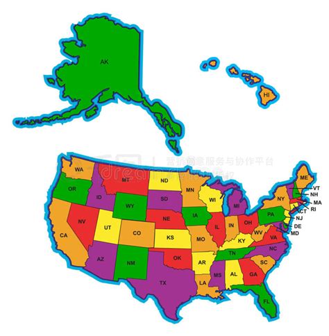 美国高清图片 彩色美国地图 彩色美国地图图片免费下载 5135697335 千图网pro