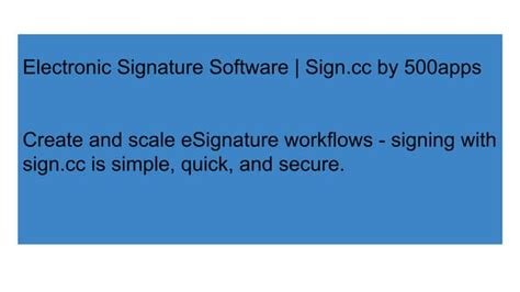 Electronic Signature Software Signcc By 500appspdf