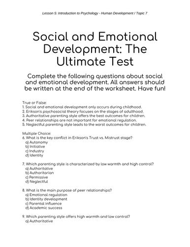 New Ib Psychology Course Human Development Topic 7 Slides