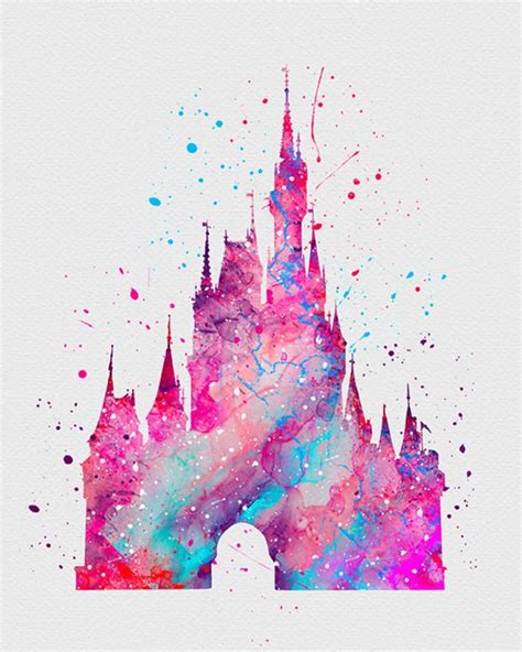 Watercolor Disney Castle At Explore Collection Of