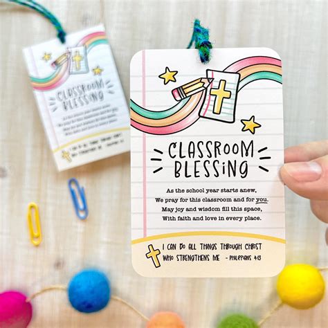 Printable Classroom Blessing Tag Cute First Day Of School Teacher