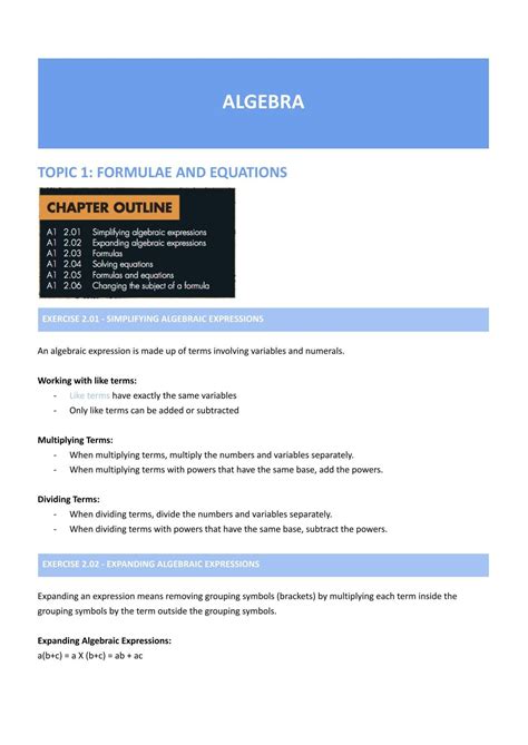 Preliminary Math Standard 2 Complete Study Notes Mathematics