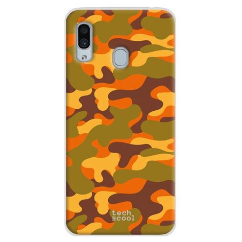 Techcool Capa Para Samsung Galaxy A A L Capa Silicone Orange Camouflage F Uv