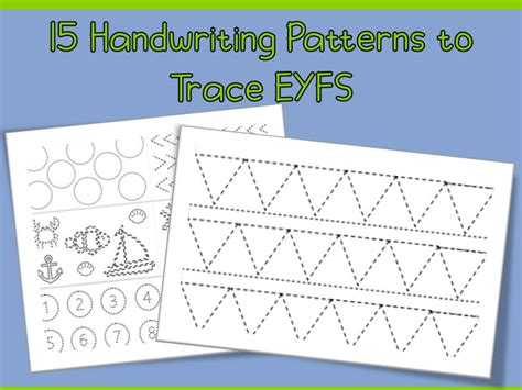 15 Handwriting Patterns To Trace Eyfs Teaching Resources