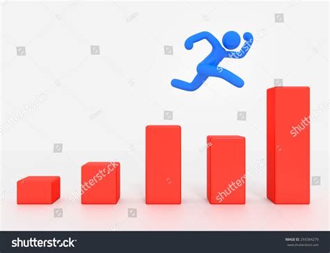 3dperson Jumping Above Graph Chart Stock Illustration 293384279 Shutterstock