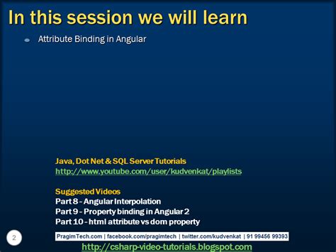 Sql Server Net And C Video Tutorial Angular Attribute Binding