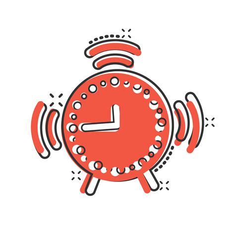 Clock Icon In Comic Style Watch Cartoon Vector Illustration On White