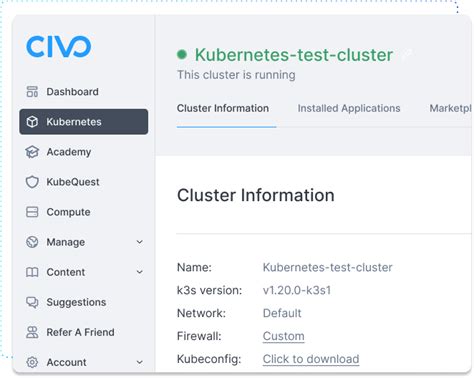 Kubernetes With Full API Custom CLI And App Marketplace Civo