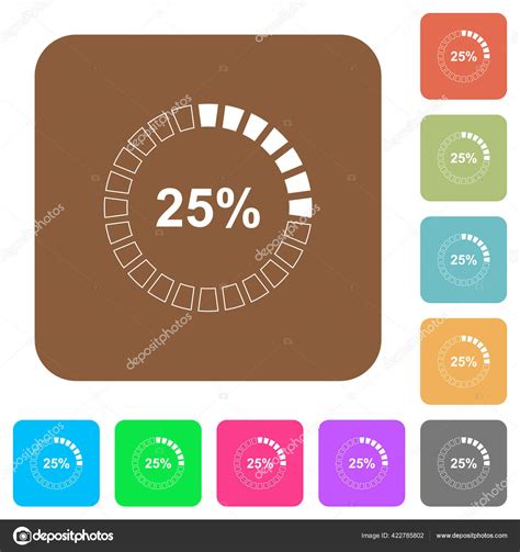 Percent Loaded Flat Icons Rounded Square Vivid Color Backgrounds Stock Vector By ©renegadehomie