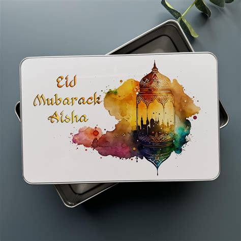 Eid Mubarak Sweet Tin Snack Tin Fill With Your Favourite Treats To