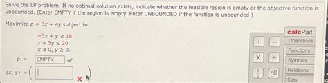 solved solve the lp problem if no optimal solution exists