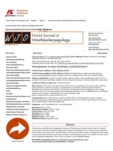 Meatoplasty A Novel Technique And Minireview Pdf Open Access Surgery