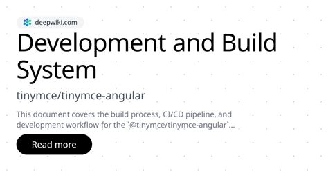 Development And Build System Tinymcetinymce Angular Deepwiki