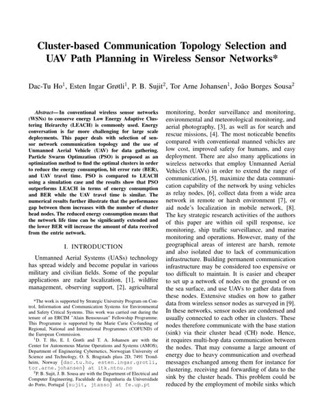 Pdf Cluster Based Communication Topology Selection And Uav Path