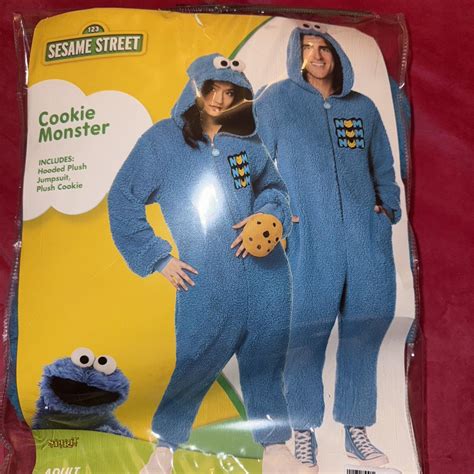 Blue Cookie Monster Unisex Halloween Onesie Costume Depop