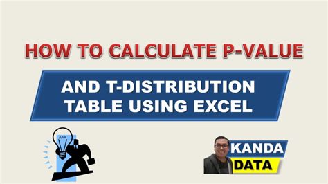 How To Find P Value And T Distribution Table Using Excel KANDA DATA