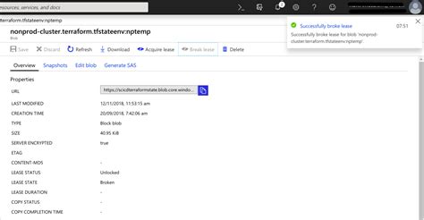 Azure Blob Storage Lease Management Break Terraform State Lock Issues