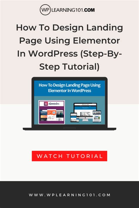 how to create a landing page in wordpress using elementor wp learning 101