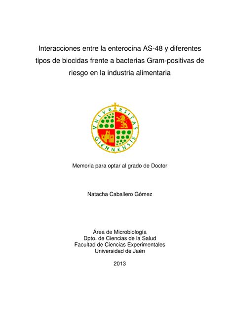 Pdf Interactions Between Enterocin As 48 And Biocides Against Grampositive Bacteria Of Concern