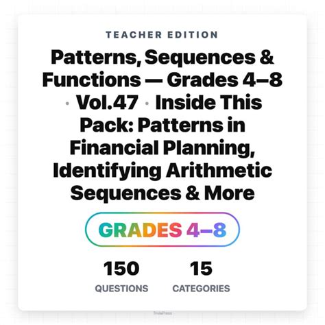 Extending Number Patterns — Algebraic Thinking Practice Grades 48