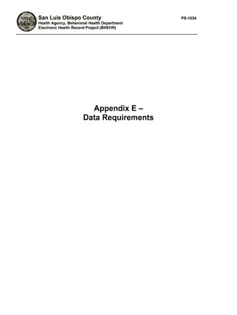 Appendix E Data Requirements Slocounty Ca Form Fill Out And Sign