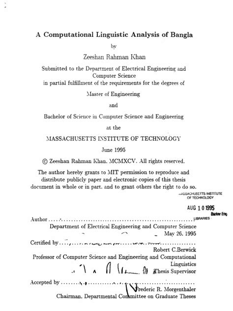A Computational Linguistic Analysis Of Bangla Pdf