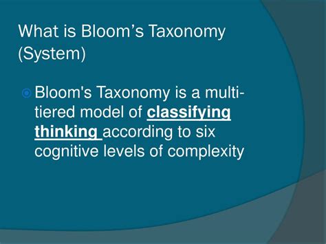 PPT Blooms Taxonomy PowerPoint Presentation Free Download ID 6070977