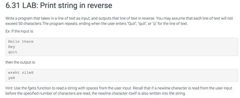Solved 631 Lab Print String In Reverse Write A Program