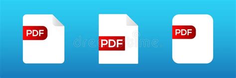 pdf file document icon pdf text document stock vector illustration