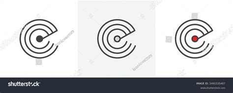Radar Detection Colored Icon Set Eps Stock Vector Royalty Free
