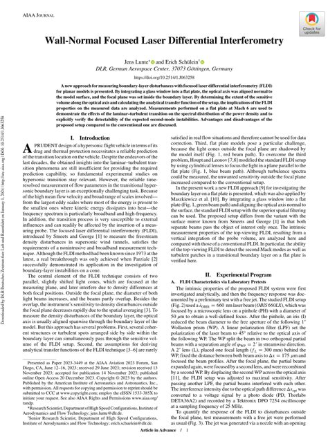 Pdf Wall Normal Focused Laser Differential Interferometry