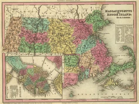 Old Historical City County And State Maps Of Massachusetts