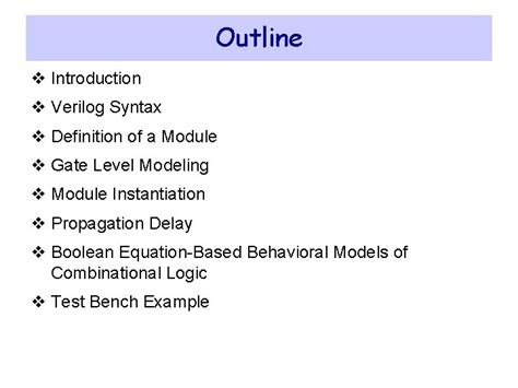 Coe 202 Introduction To Verilog Computer Engineering Department