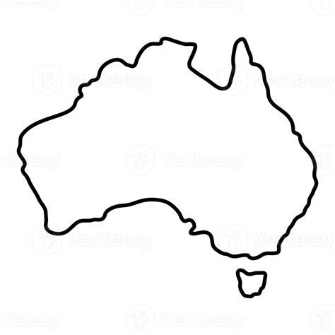 Best 12 Stylized Simple Outline Map Of Australia Icon Blue Sketch Map Of Australia Vector