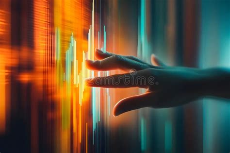 A Hand Interacting With Abstract Digital Data Visualization Stock Illustration Illustration Of