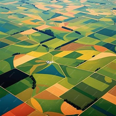 Premium Ai Image An Aerial View Of A Field With Many Different