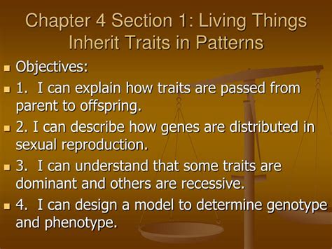 PPT Chapter 4 Section 1 Living Things Inherit Traits In Patterns PowerPoint Presentation ID