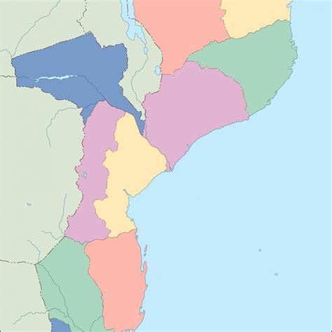 Mozambique Vector Eps Maps Vector Maps Files Illustrator To Download