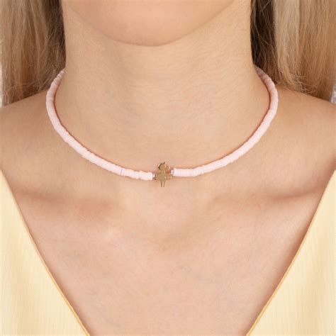 خرید آنلاین گردنبند طلا سنگی پرنسس فیمو گالری پرسته