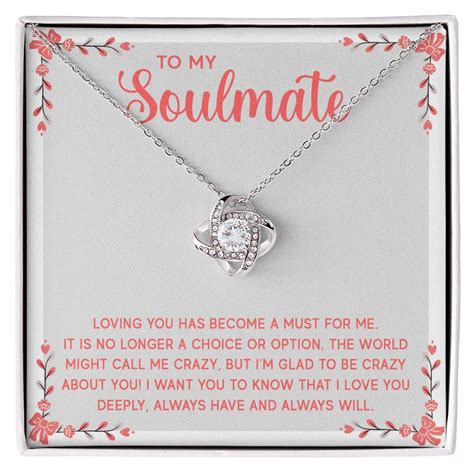 To My Soulmate No Longer A Choice Love Knot Necklace To Wife To