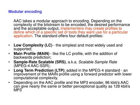 Ppt An Overview Of Perceptual Audio Coding And Mpeg Aac Powerpoint