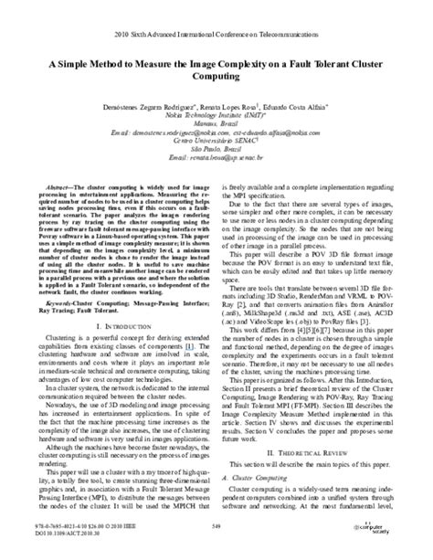Pdf A Simple Method To Measure The Image Complexity On A Fault