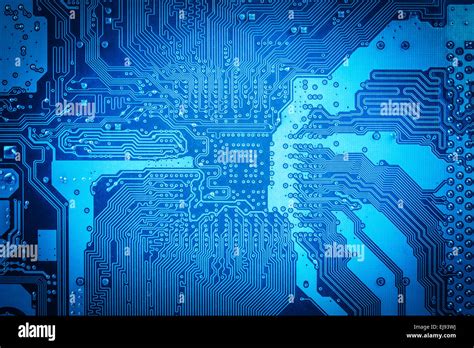 Blue Computer Circuit Board Stock Photo Alamy