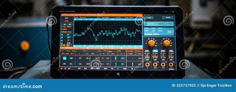 complex cnc machine control panel with detailed data and graphs showing process sophistication