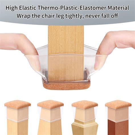 Protectores De Patas De Silla Cuadrados 16 Protectores Cuadrados Para