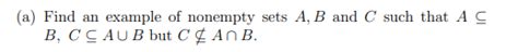 solved a find an example of nonempty sets a b and c such